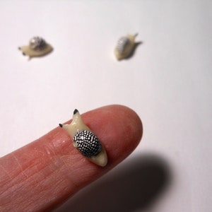 Snails- Set of 3 Teeny Tiny Polymer Clay 3/8" Glow in the Dark Snails ...