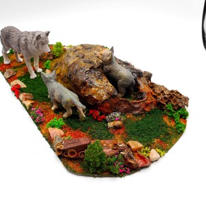 Wolves Diorama-wolf and Her Pups Diorama- Wolves-ooak-12 1/2" Long by 6 ...