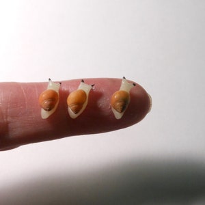 Tiny Glow Snails-one, Two or Three Polyner Clay Snails- Micro-mini Glow ...
