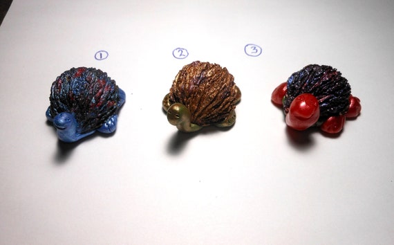 Turtles-choice of Colors-polymer Clay/walnut Shell Turtles | Etsy