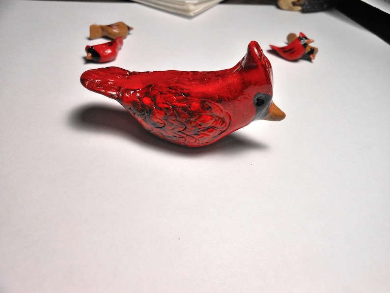 Large Polymer Clay Cardinal-ooak-cardinal - Etsy