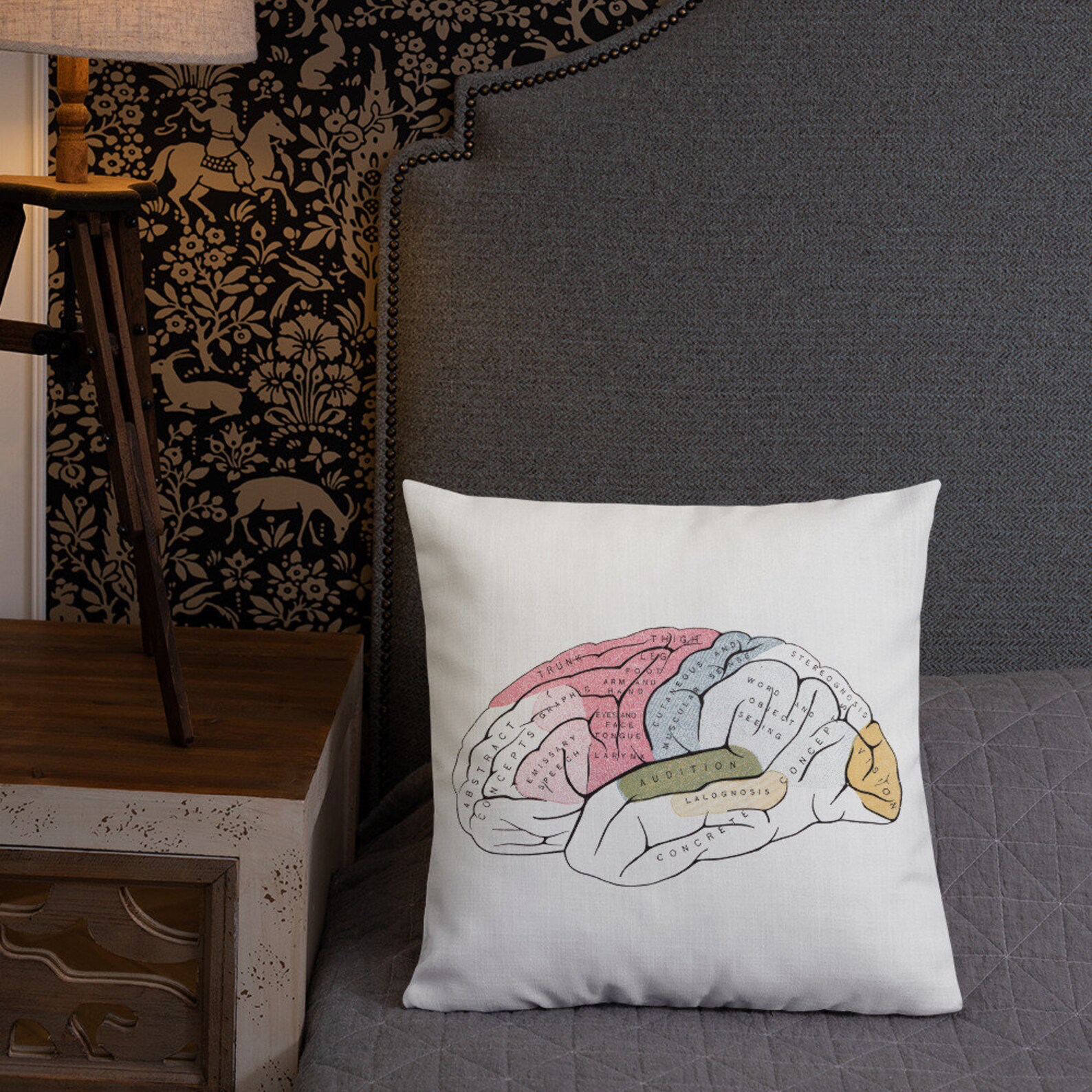 Functions of the BRAIN Throw Pillow Vintage Anatomy - Etsy
