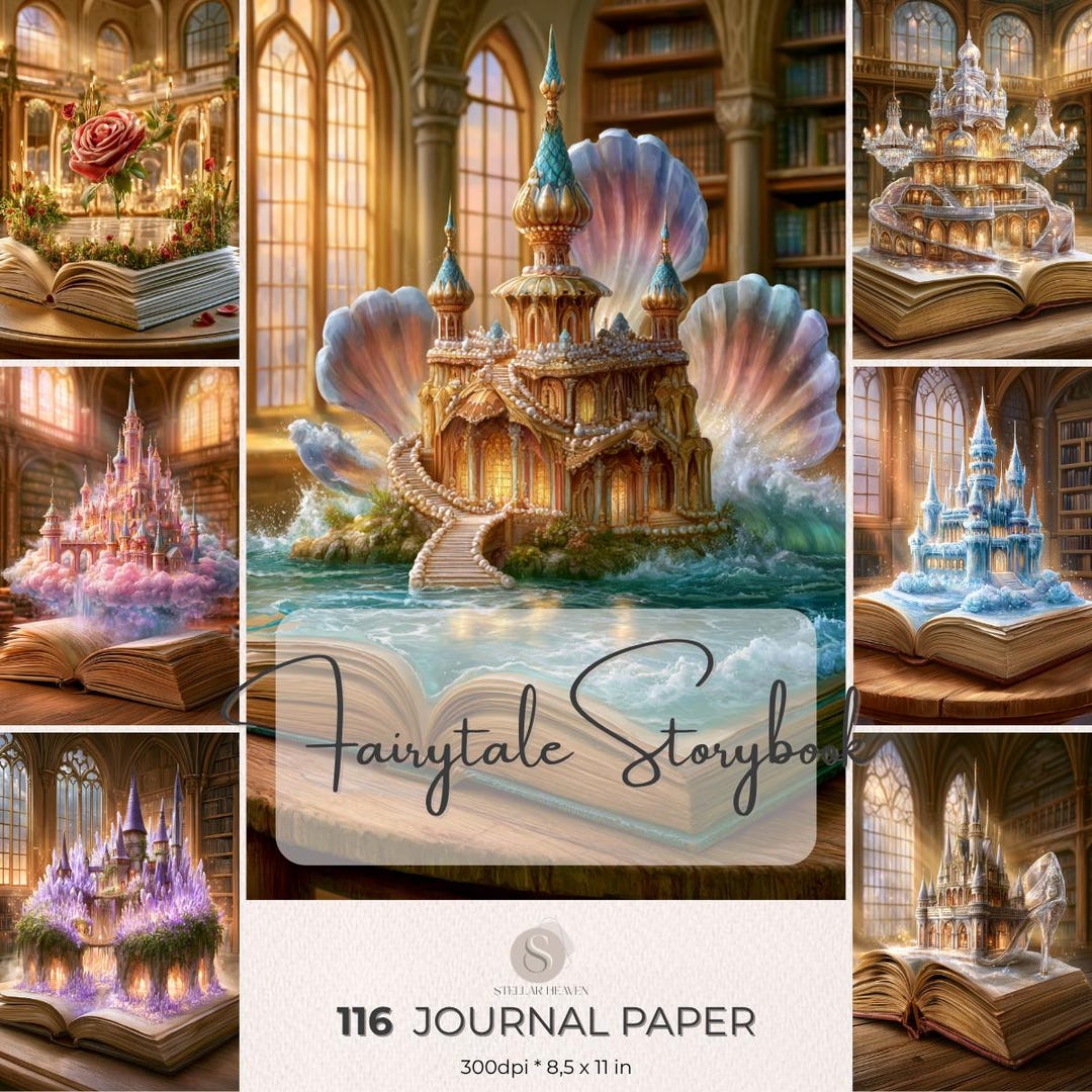 Fairytale Storybook Junk Journal Pages, Magical Castle Printable Papers ...