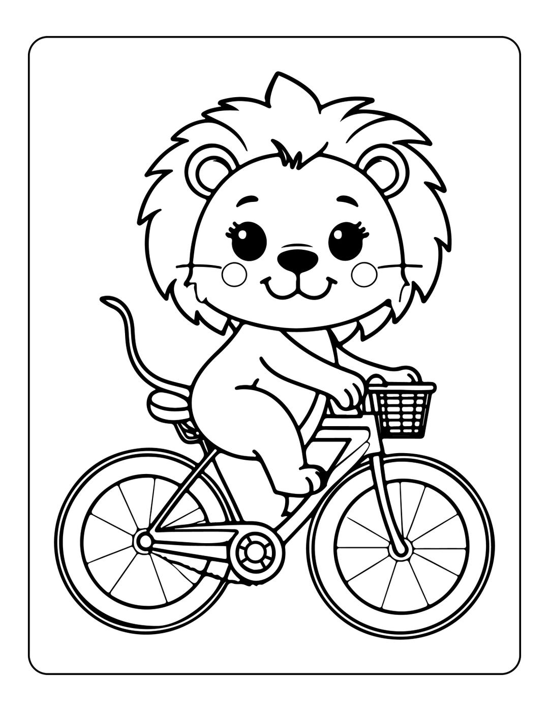 Cute Lion Coloring Pages for Kids - Etsy
