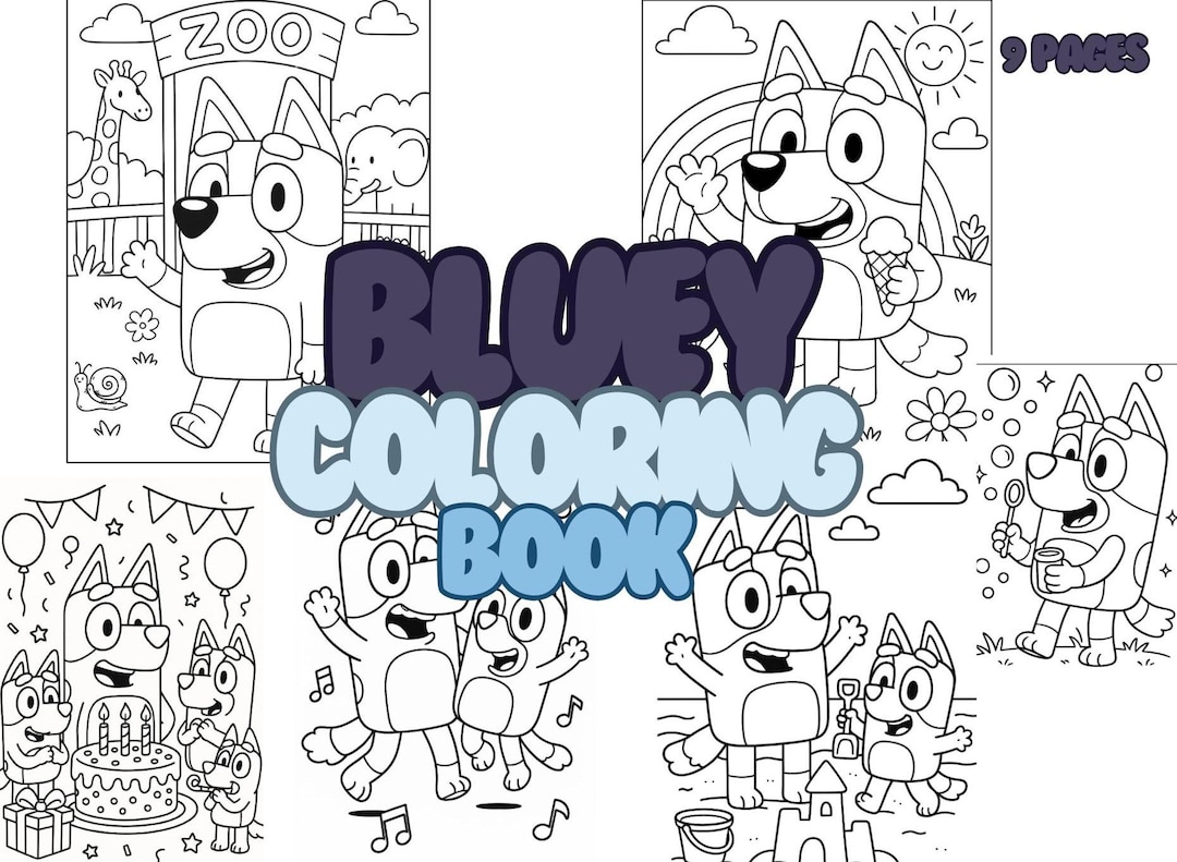 Bluey Coloring Book, Activity Pages, Mazes, Word Search (PDF Download ...