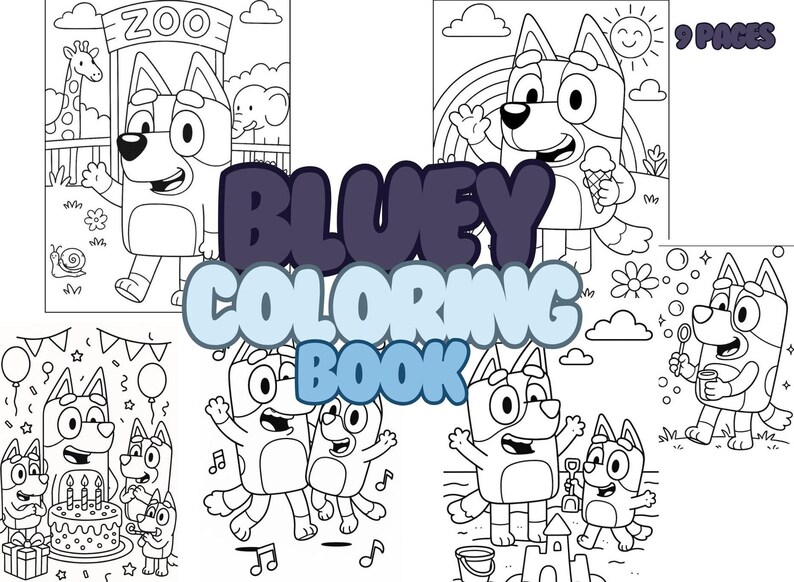 Bluey Coloring Book, Activity Pages, Mazes, Word Search (PDF Download ...