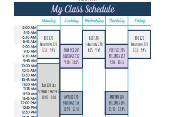 Class Schedule Template 2 Ways On How To Get The Most From