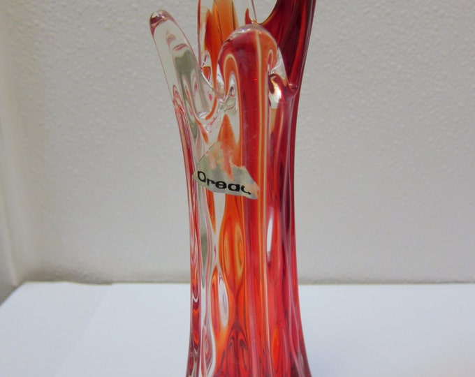 Vintage Oread Norwegian Art Glass Vase - Etsy