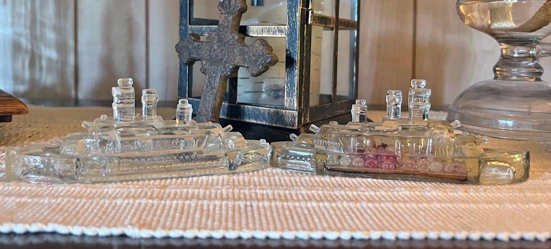 C. 1940's Victory Glass Inc (jeannette, PA) Mini Battleship Candy ...