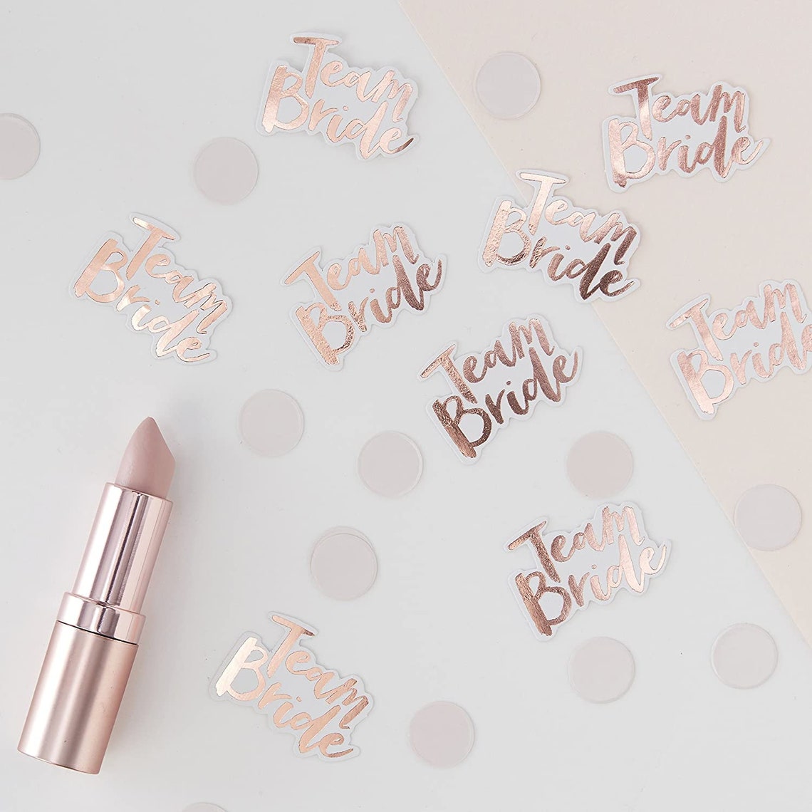 Team Bride Rose Gold Foiled Bachelorette Party Table Scatter - Etsy