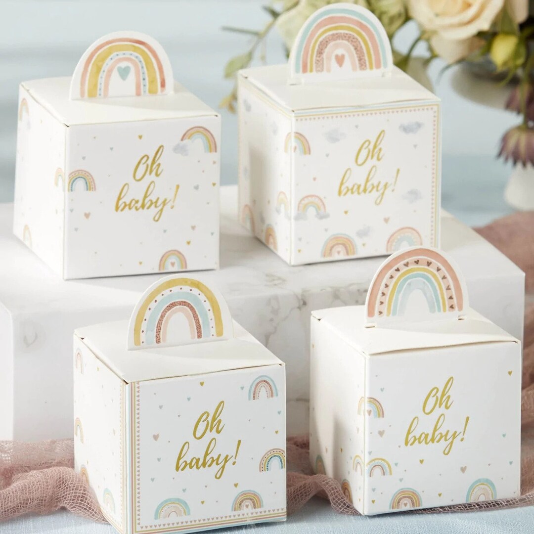 Boho Rainbow Baby Favor Box (set of 24) - Etsy