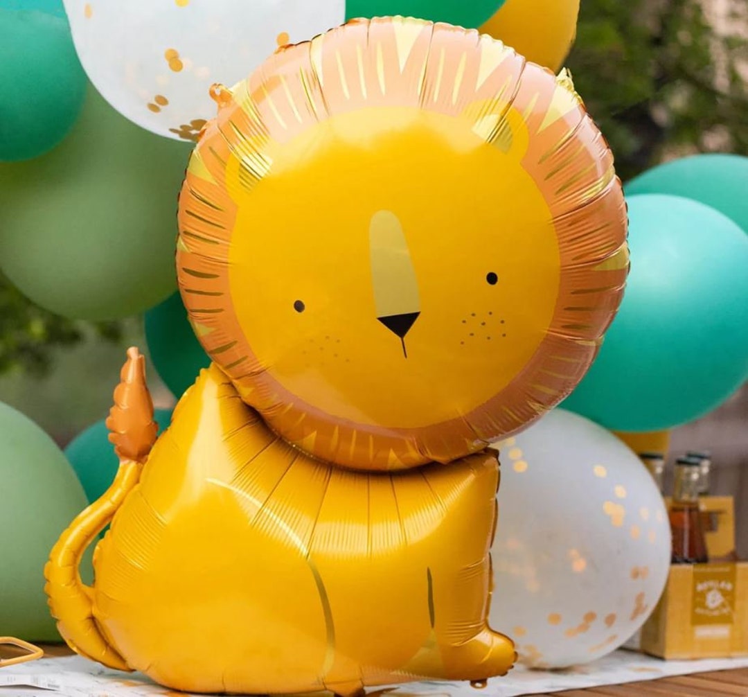 Large Lion Balloon , Safari Birthdays, One 24 Mylar Balloon Shaped Like ...