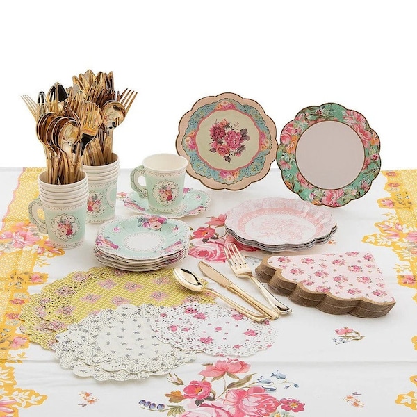 Tea Party Plates and Cups - Etsy