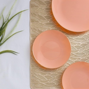 Coral and gold paper plates store