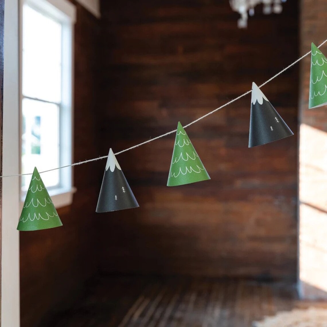 Adventure Mountain & Tree Cone Banner Cone Banner - Etsy