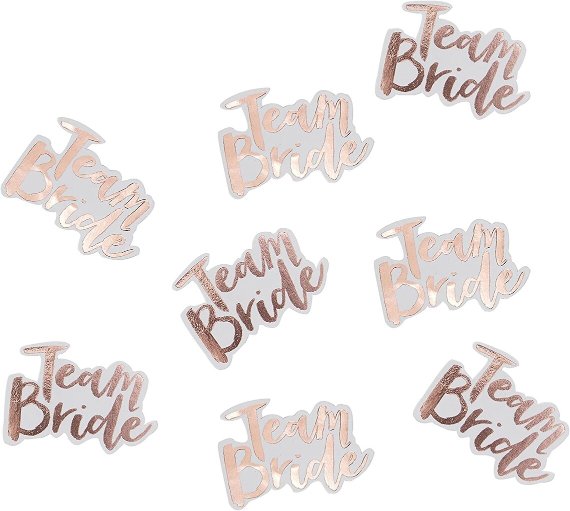 Team Bride Rose Gold Foiled Bachelorette Party Table Scatter - Etsy
