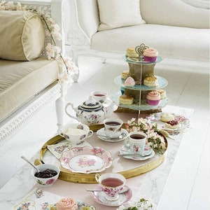 Tea Party Supplies | Floral Paper Party Plates, Napkins, Tea Cups and ...