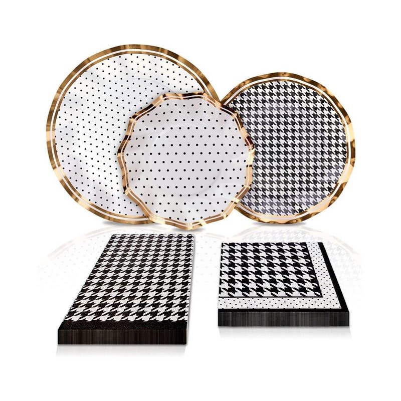 Black and White Paper Plates - Etsy