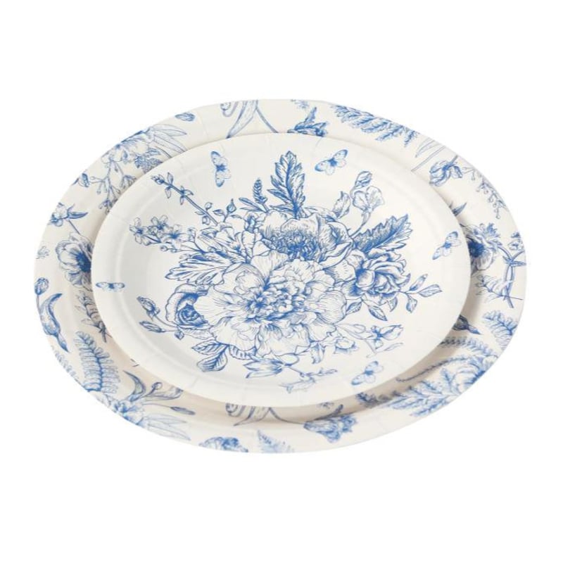French Toile Paper Plate - Etsy