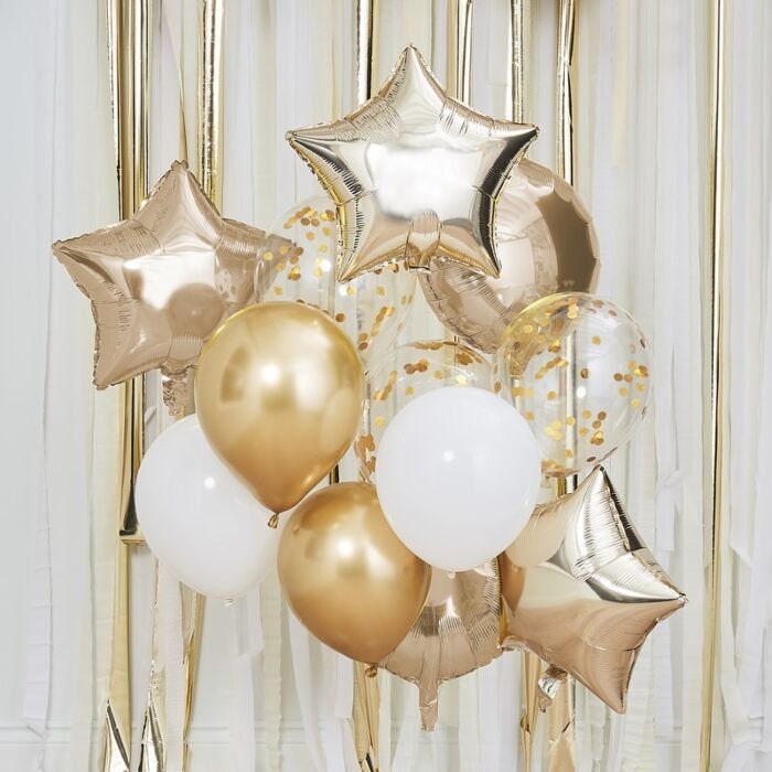 METALLIC GOLD BALLOONS Bundle | Etsy