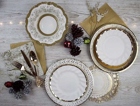 Gold Paper Plates | Gold Marble Plates | Wedding, Bridal Shower ...