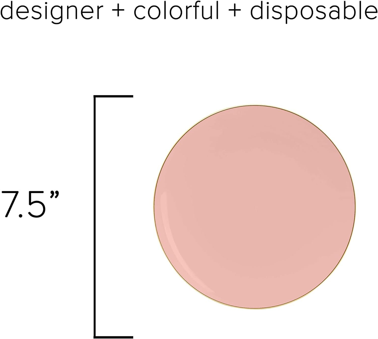 Peach Coral Dessert Plates, Plastic Plates, Disposable| 7.5"| Salad ...