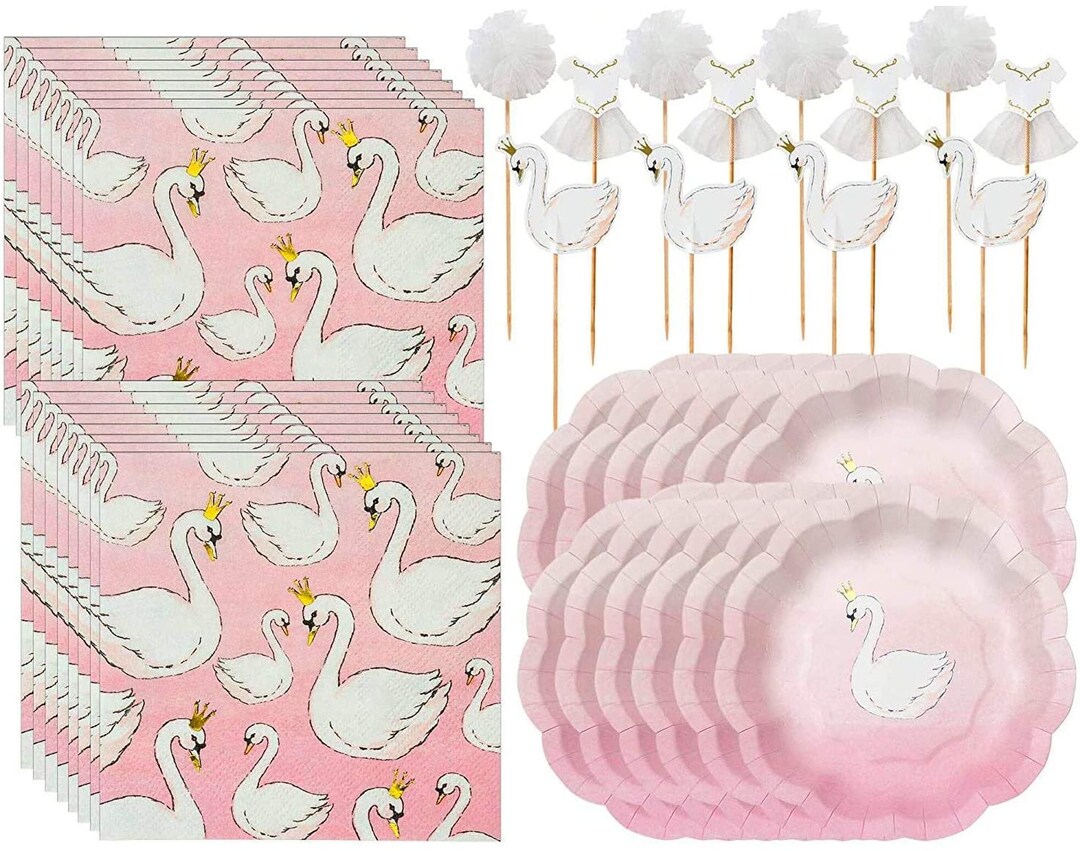 Swans Party Bundle for Birthdays, Celebrations & Parties , Paper Plates ...