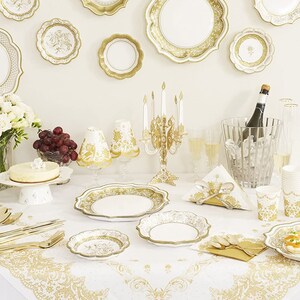 Party Plates Gold Paper Plates Medium - Etsy