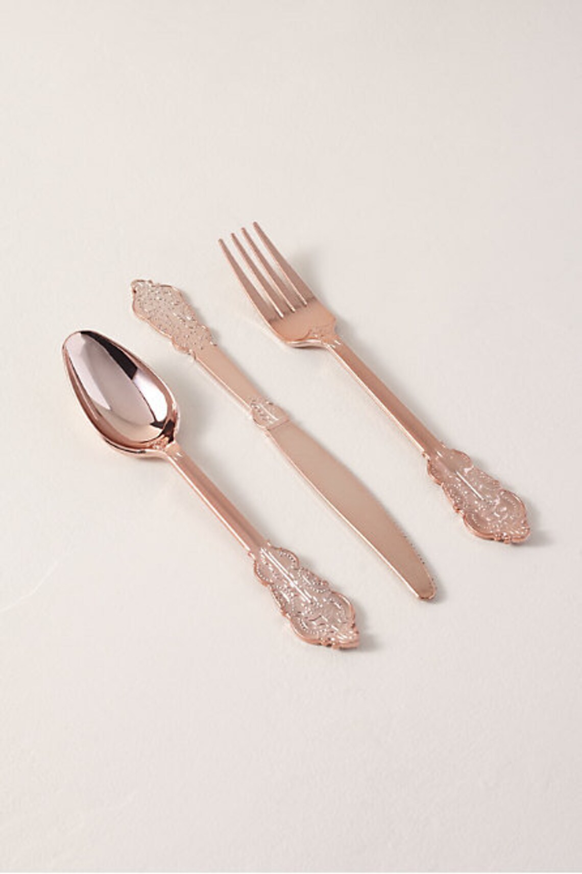 24 Pc Cutlery Set Serves 8 Rose Gold Utensils Wedding - Etsy