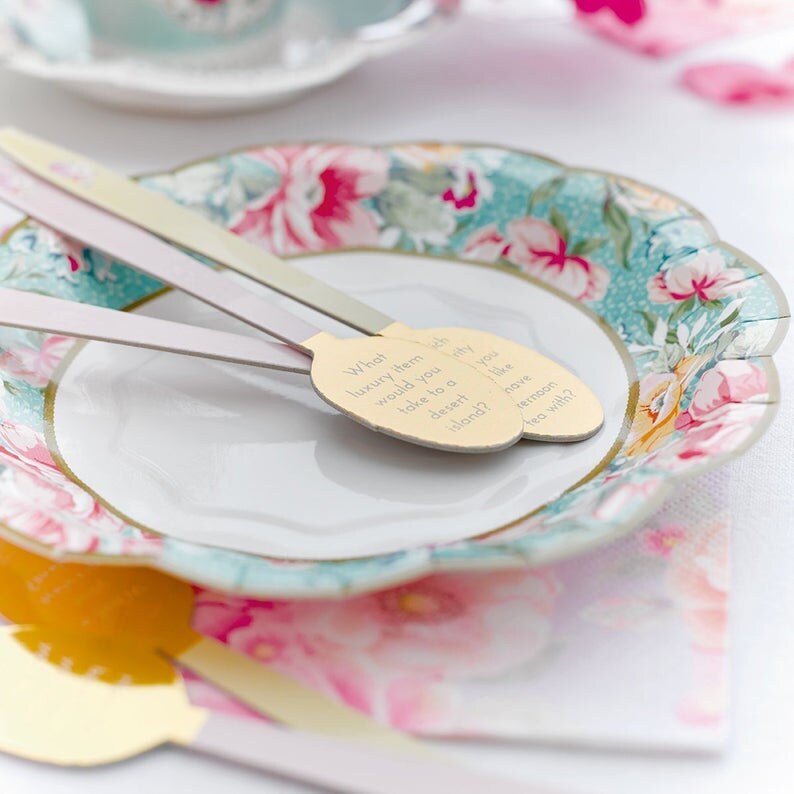 TEA PARTY FLORAL Plates | Etsy