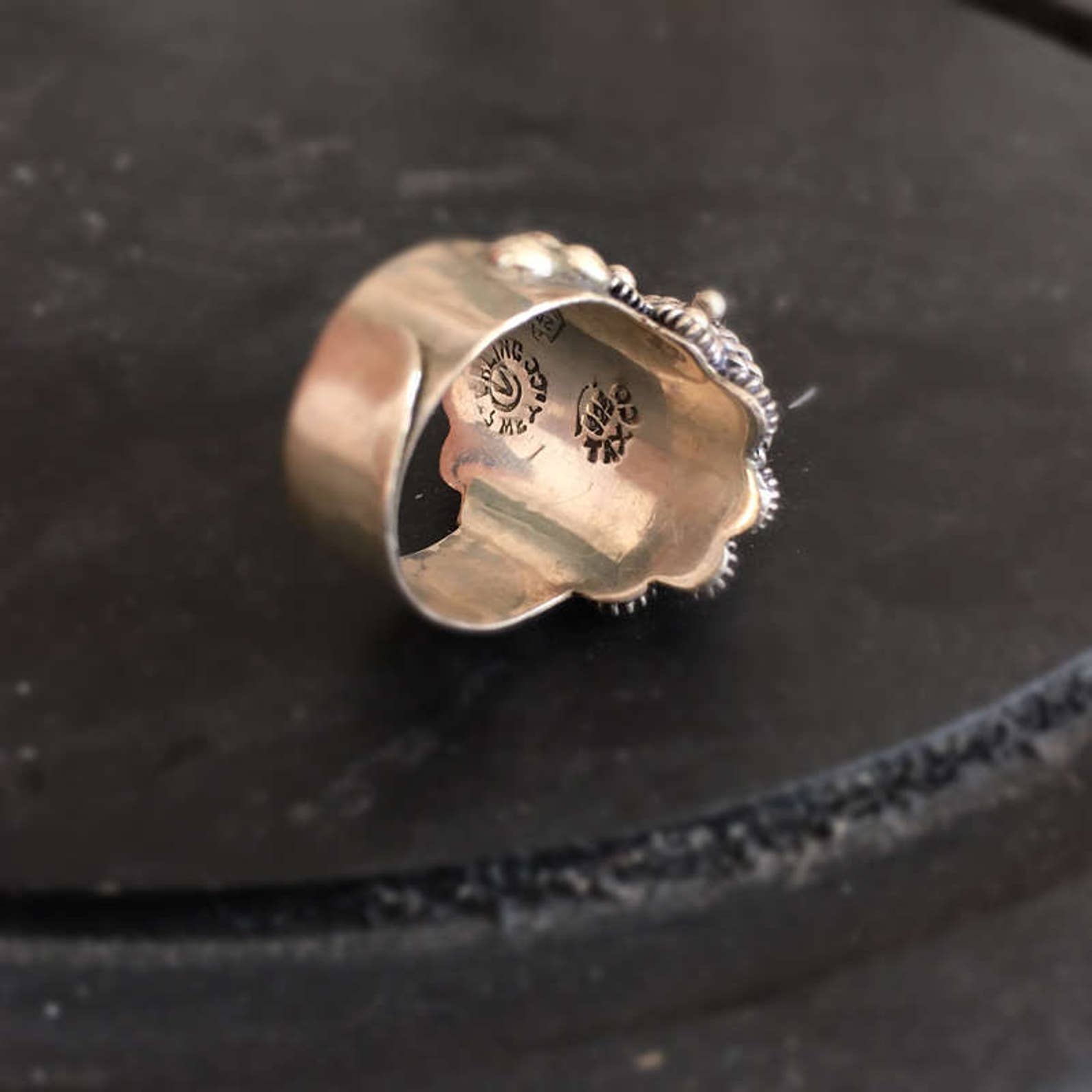 Silver Poison Ring // Tiger Eye Ring // Handcrafted // Vintage - Etsy