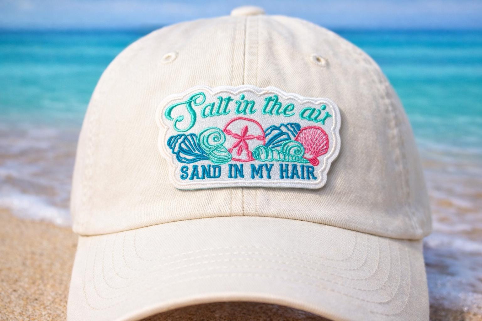Embroidered Beach Patch, Ocean Vibes, Coastal Summer Accessory (iron-on ...