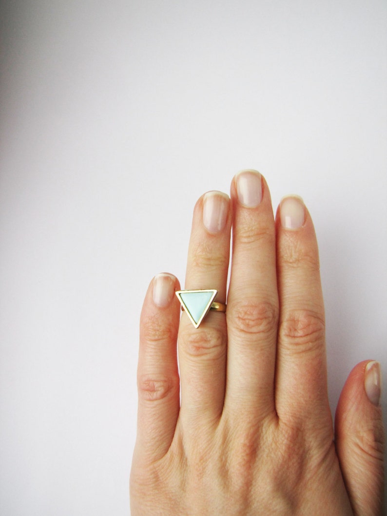 Geometric Knuckle Triangle Ring . Choose Your Color Geo Ring. - Etsy