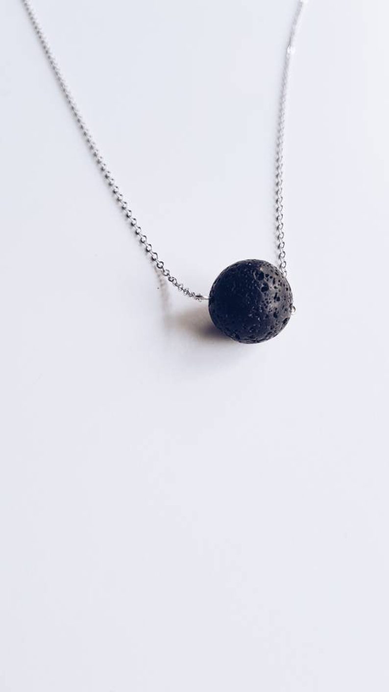Diffuser Necklace Black Lava Stone Necklace Aromatherapy - Etsy