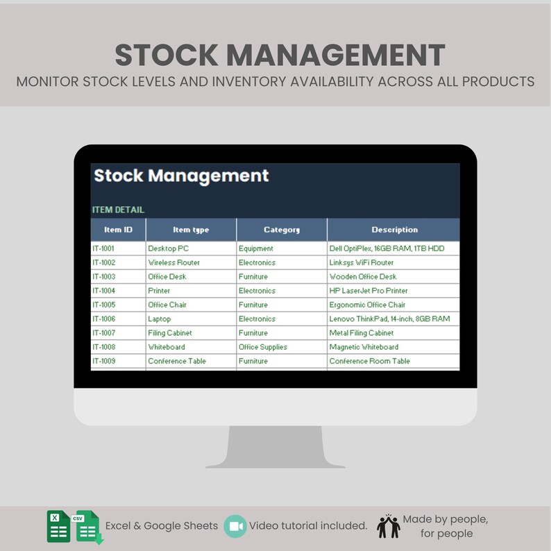 Inventory Tracker Spreadsheet for Resellers | Stock, Profit, Cost ...