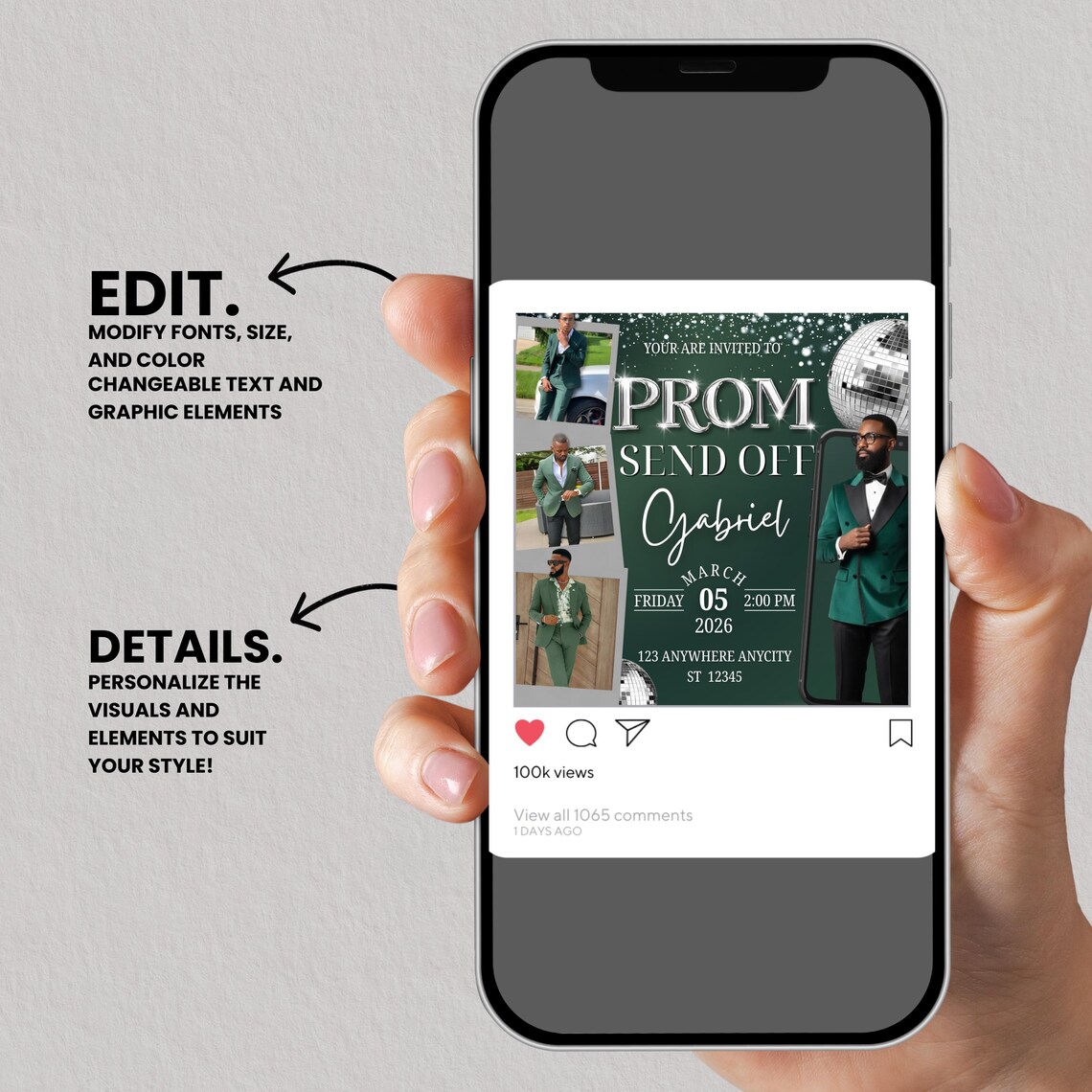 Prom Send off Flyer, DIY Prom Flyer, Prom Canva Template, Prom Send Off ...