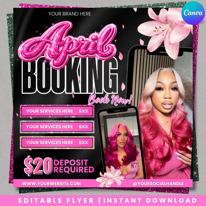 April Birthday Canva - Etsy