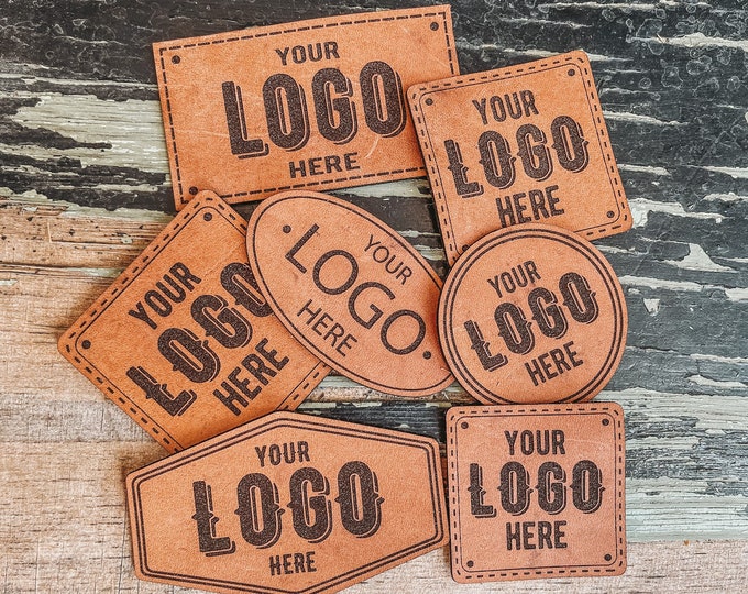 Custom Business Genuine Leather Patches Company Logo Patch Your Biz ...