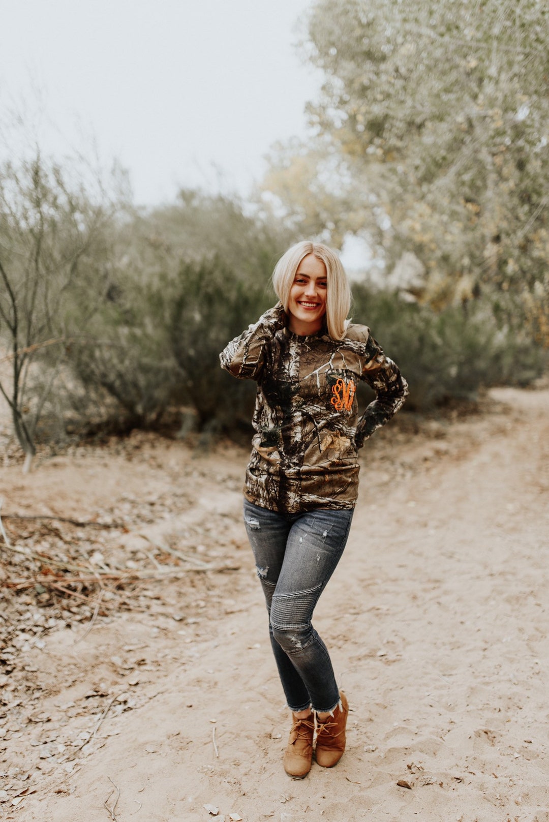 Monogrammed Real Tree | Camo Shirt | Long Sleeve Pocket Tee ...