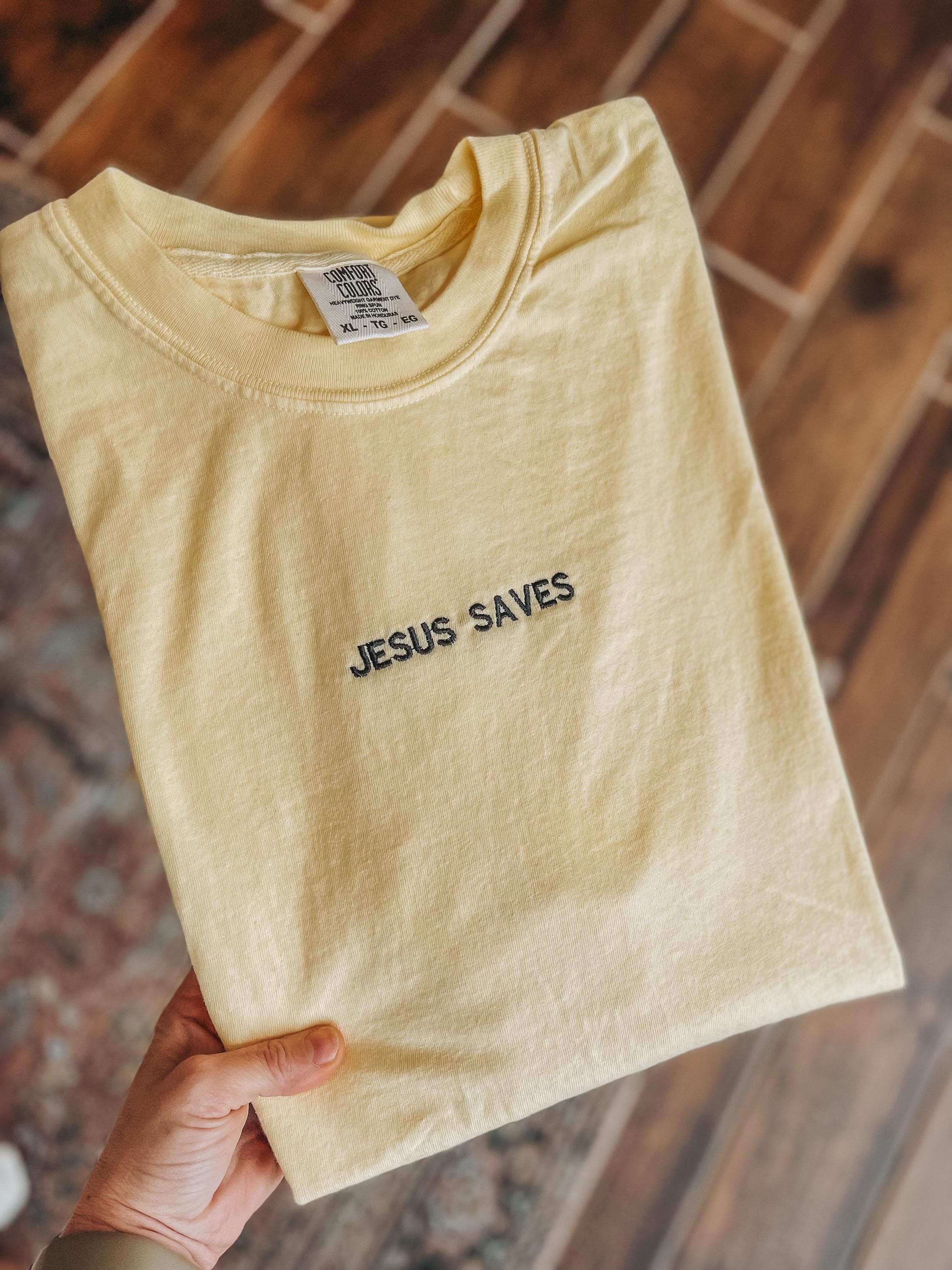 Jesus Saves Comfort Colors | Vintage T-shirt | Unisex Vintage Pigment ...