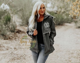 Monogrammed Rain Jacket | Etsy