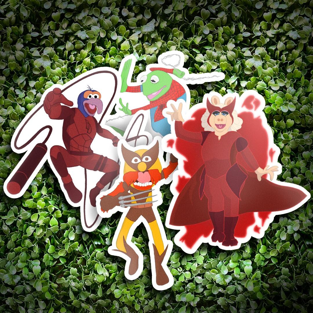 Muppets Superhero Inspired Sticker Pack for Laptops, Waterbottles ...