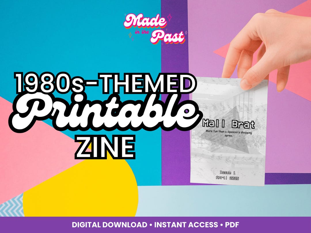 Printable Zine Mall Brat | 1980s Themed Mini Activity Book | Totally ...