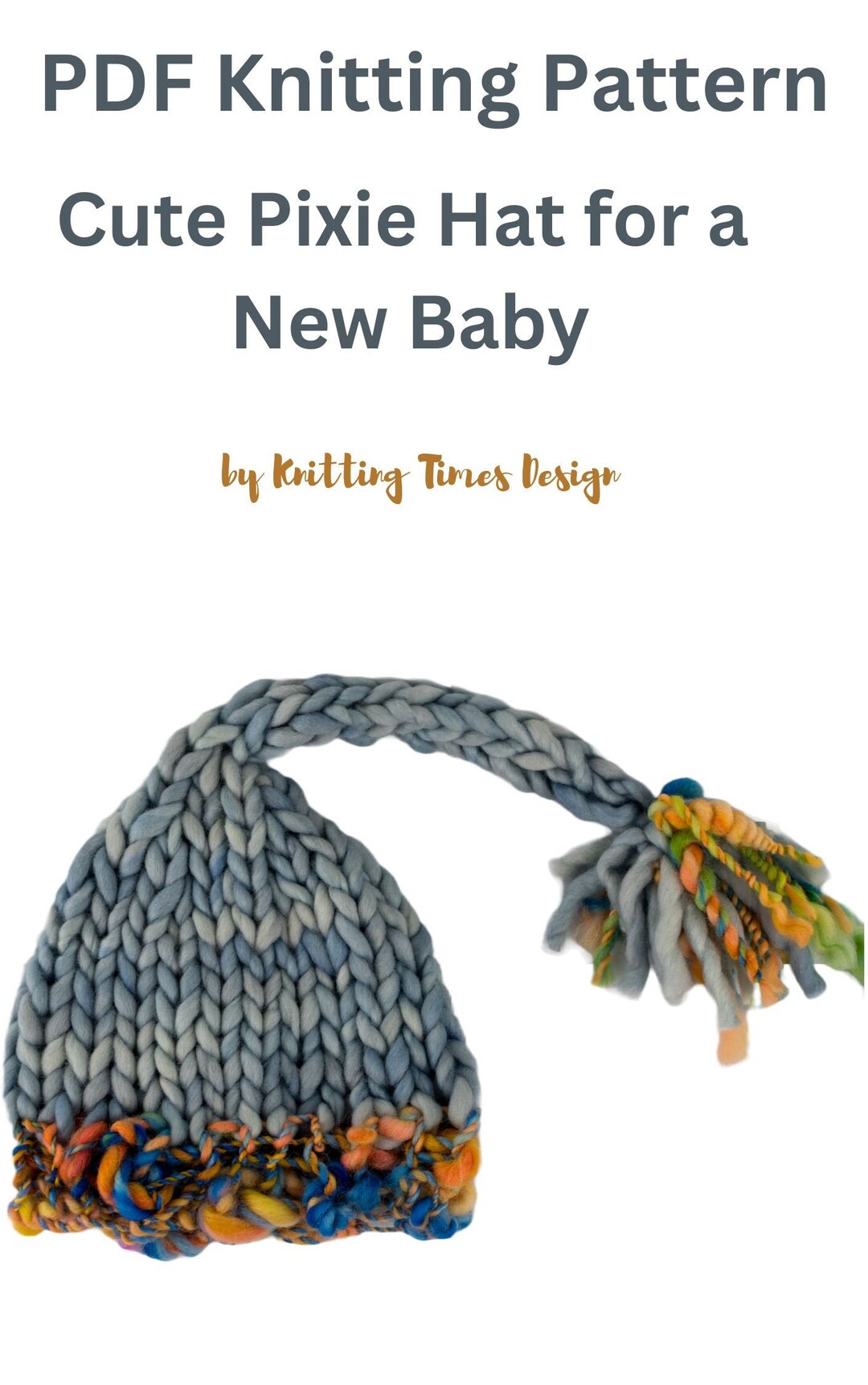Newborn Sleepy Pixie Hat Knitting Pattern - Super Chunky Yarn - Pdf Instant Download - Etsy