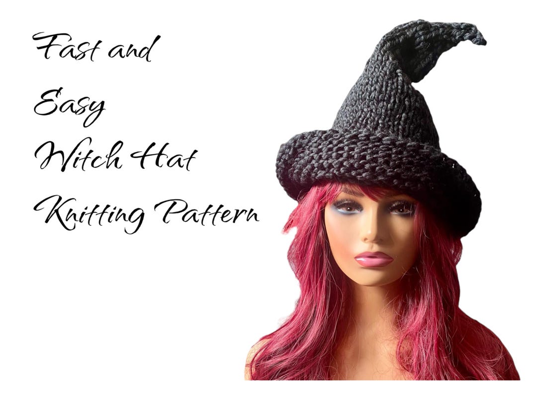 Witch Hat Knitting Pattern, Fast and Easy Using Super Chunky Yarn ...