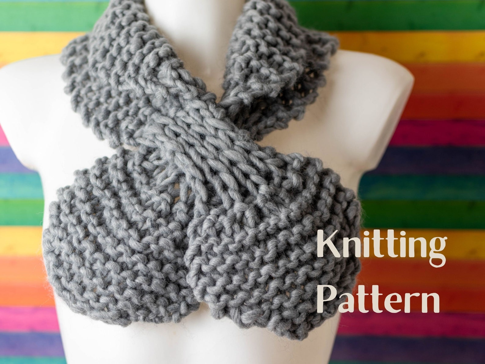 Super Chunky Miss Marple Scarf Knitting Pattern - Etsy