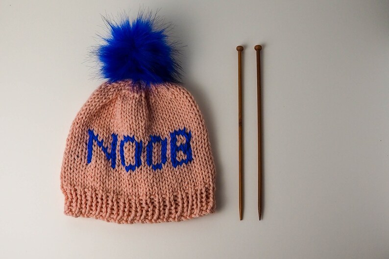 Noob hat knitting pattern in adult size | Etsy