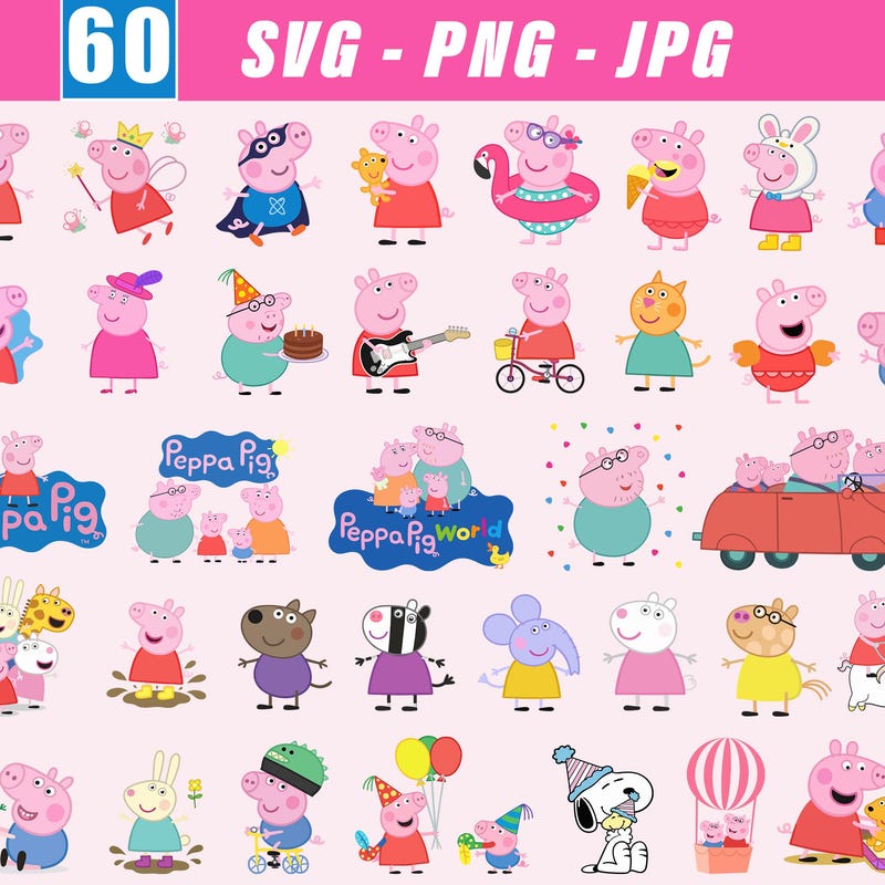 Peppa Pig Printable Png - Etsy