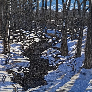 Goffstown Stream 2 Reduction Block Print - Etsy