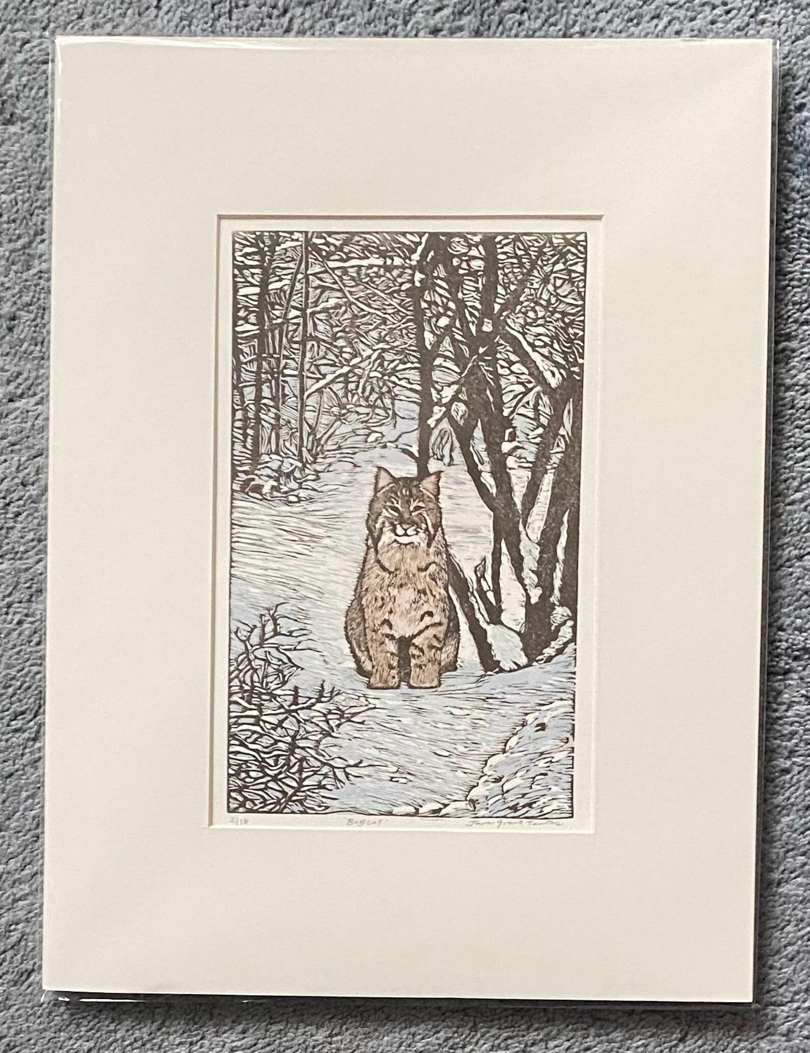 Bobcat Block Print - Etsy